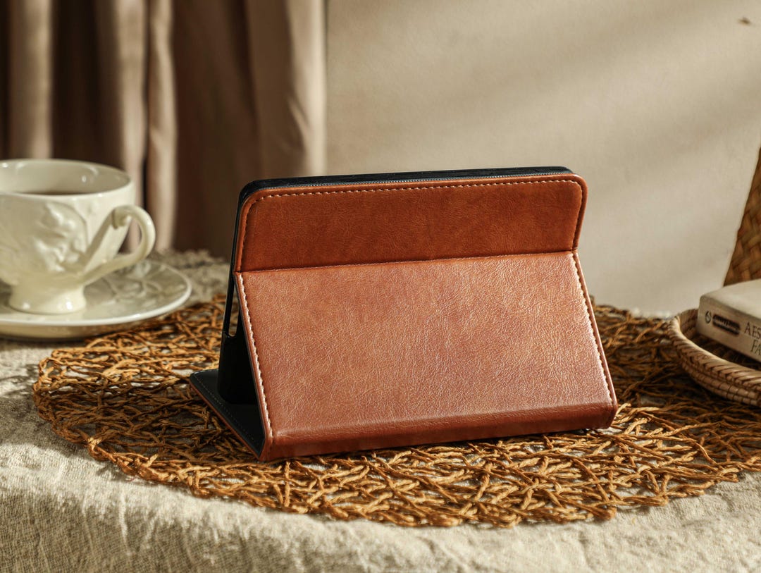 Vintage Brown Vegetarian Leather Kindle Case, Personalize Cover for ...