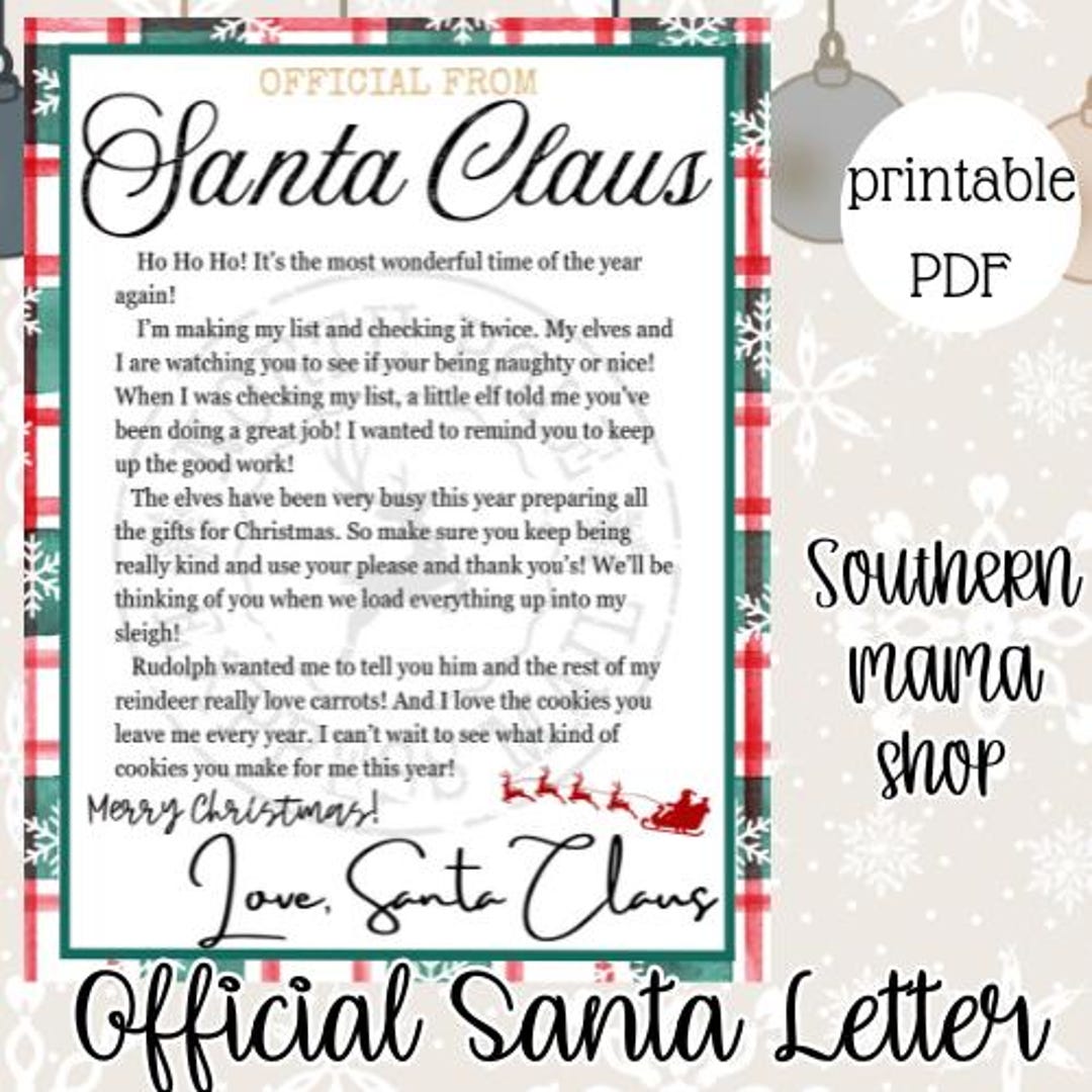 Official Santa Letter Printable PDF | Christmas Letter, Santa Letter ...