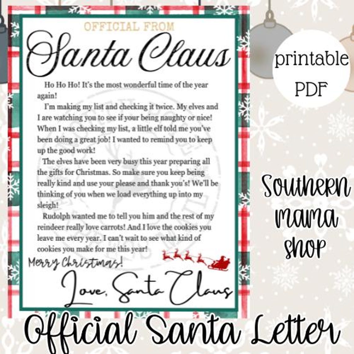 Official Santa Letter Printable PDF | Christmas Letter, Santa Letter ...
