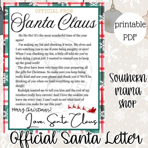 Official Santa Letter Printable PDF | Christmas Letter, Santa Letter ...