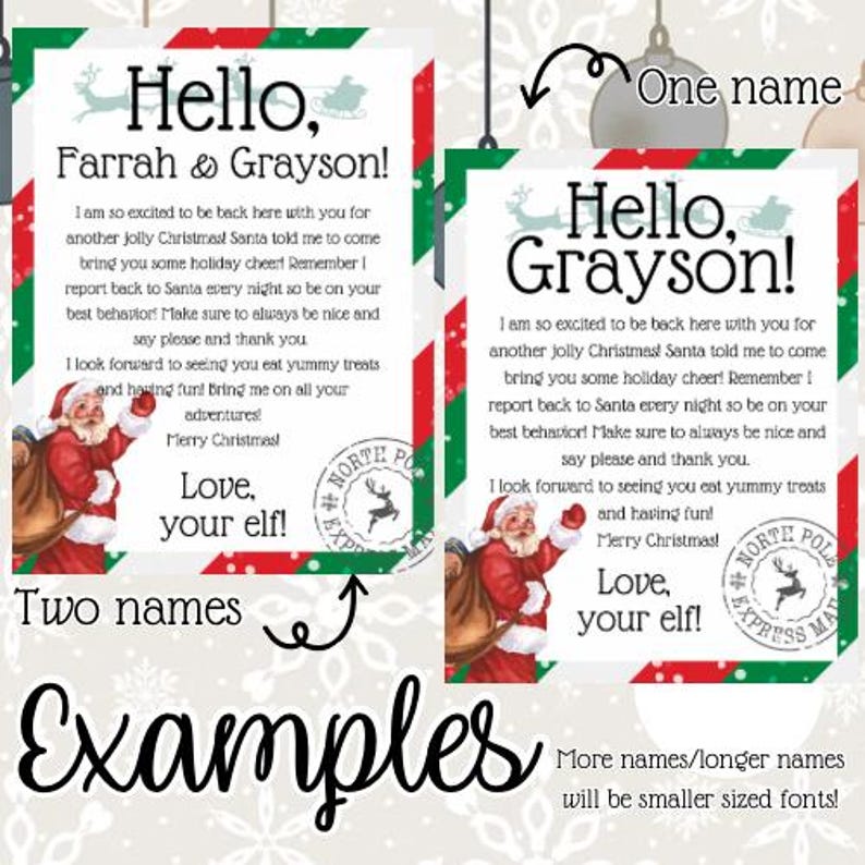 PERSONALIZED ELF Letter Printable PDF Elf is Back, Christmas, I'm Back ...