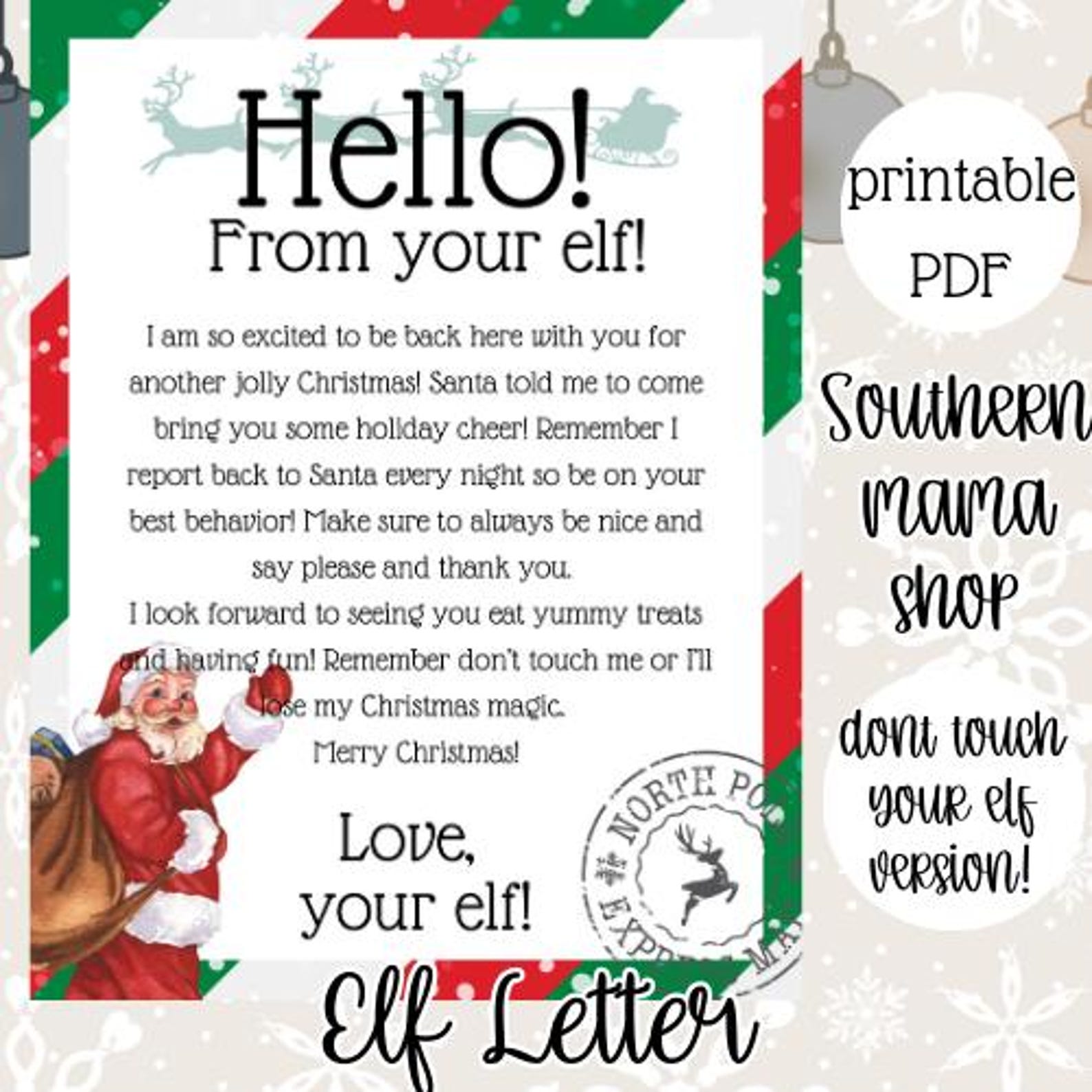Elf Letter Printable PDF Santa Letter, I'm Back Elf Printable Letter ...