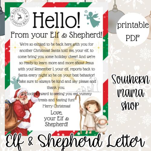 Elf & Shepherd Letter Printable PDF | Christian Christmas, I'm Back Elf ...