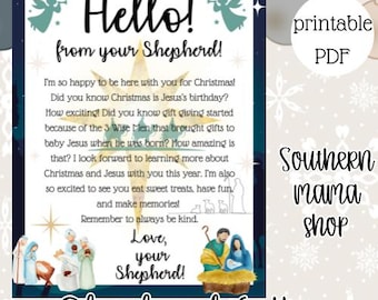 PERSONALIZED Shepherd Letter Printable PDF Christian Christmas, I'm ...