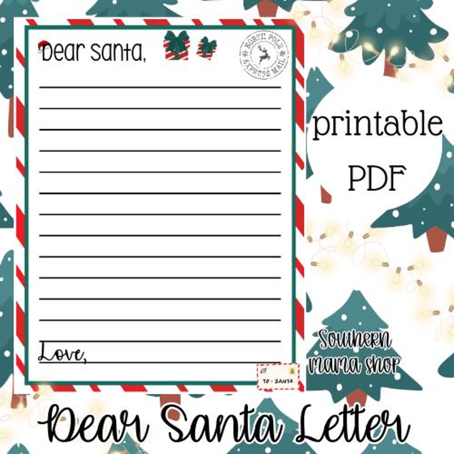Dear Santa Letter Printable PDF | Dear Santa Letter, Santa Printable ...