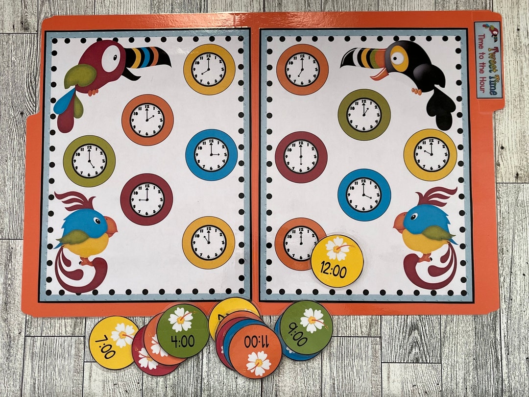 Tweet Time Math Center Activity Homeschool First Grade Telling Time to ...
