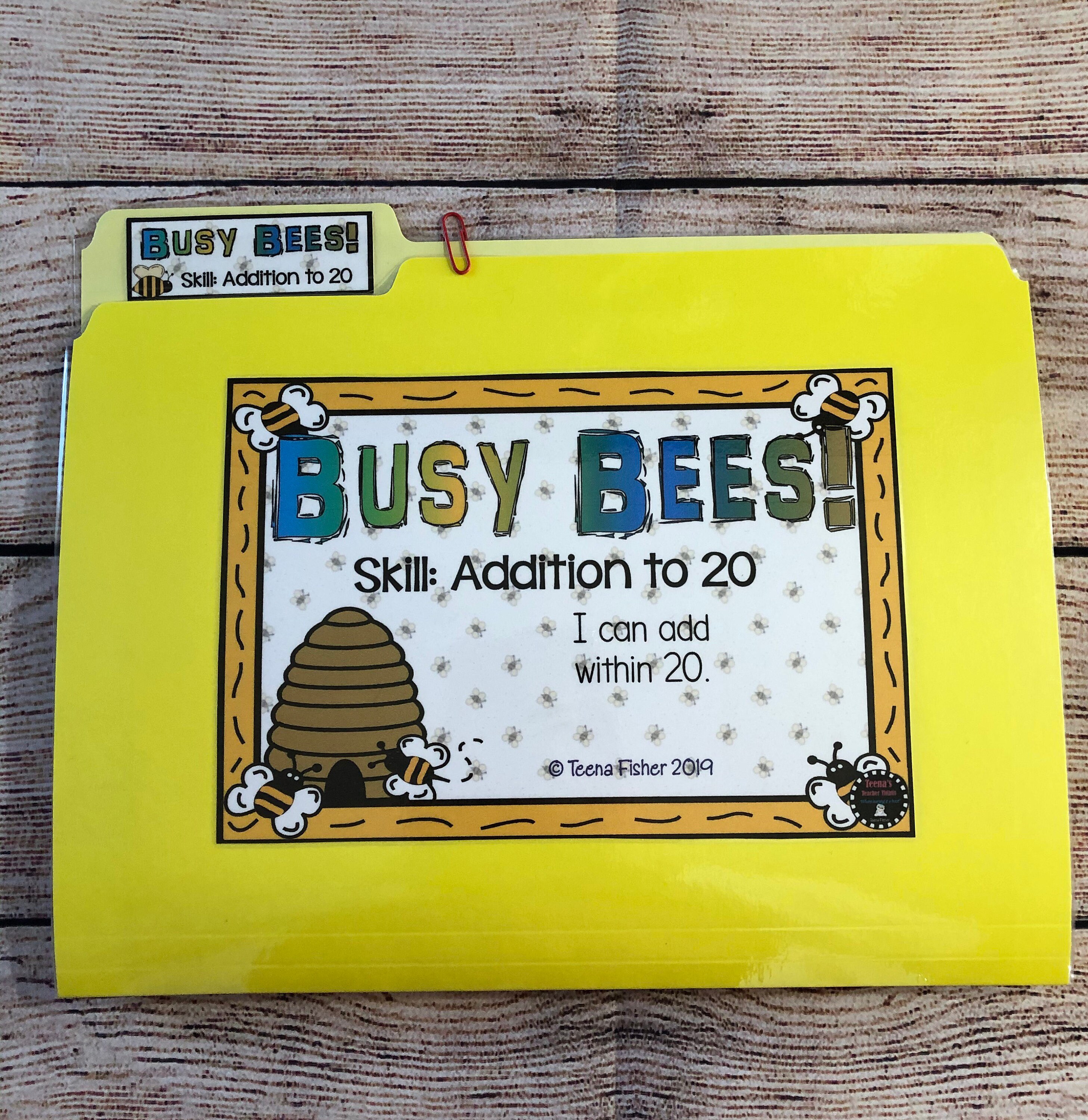 File Folder Game BUSY BEES Math Center Teacher Resource Ready - Etsy