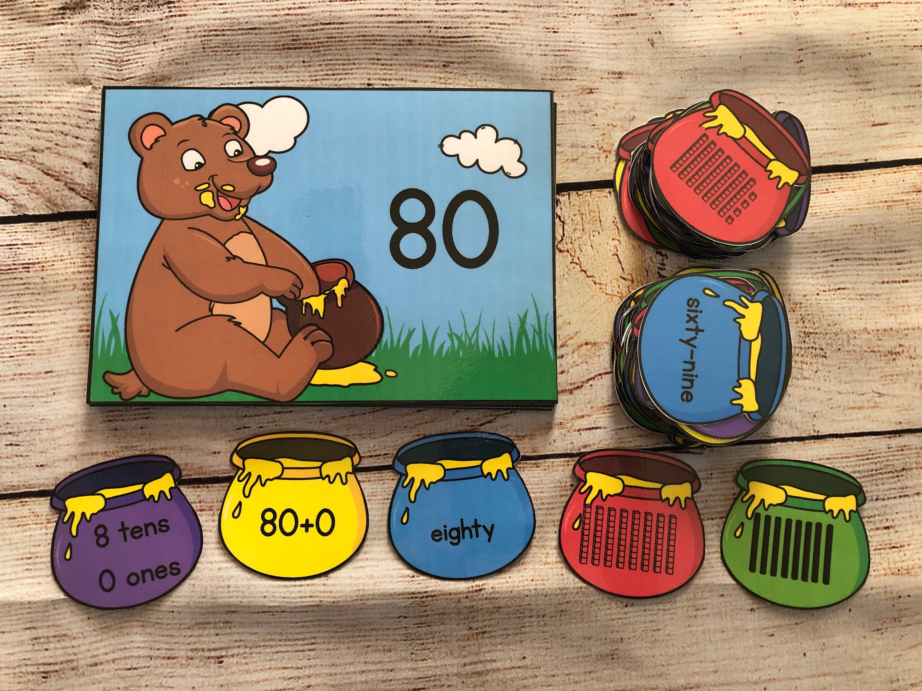 PDF VERSION Hungry Bear Number Sort 1-100 Place Value Base 10 Math ...