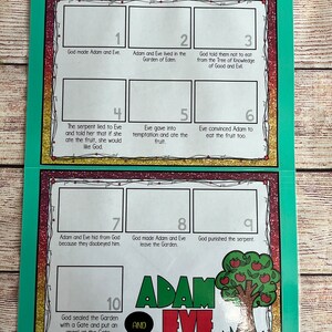 Adam and Eve the Garden of Eden Sequencing File Folder Game Center ...