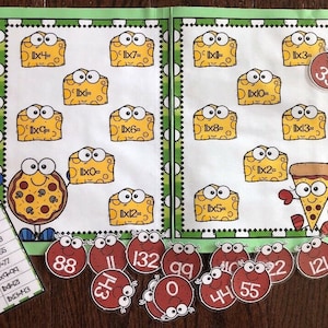 Toppings Times Math File Folder Game Center Teacher Resource ...