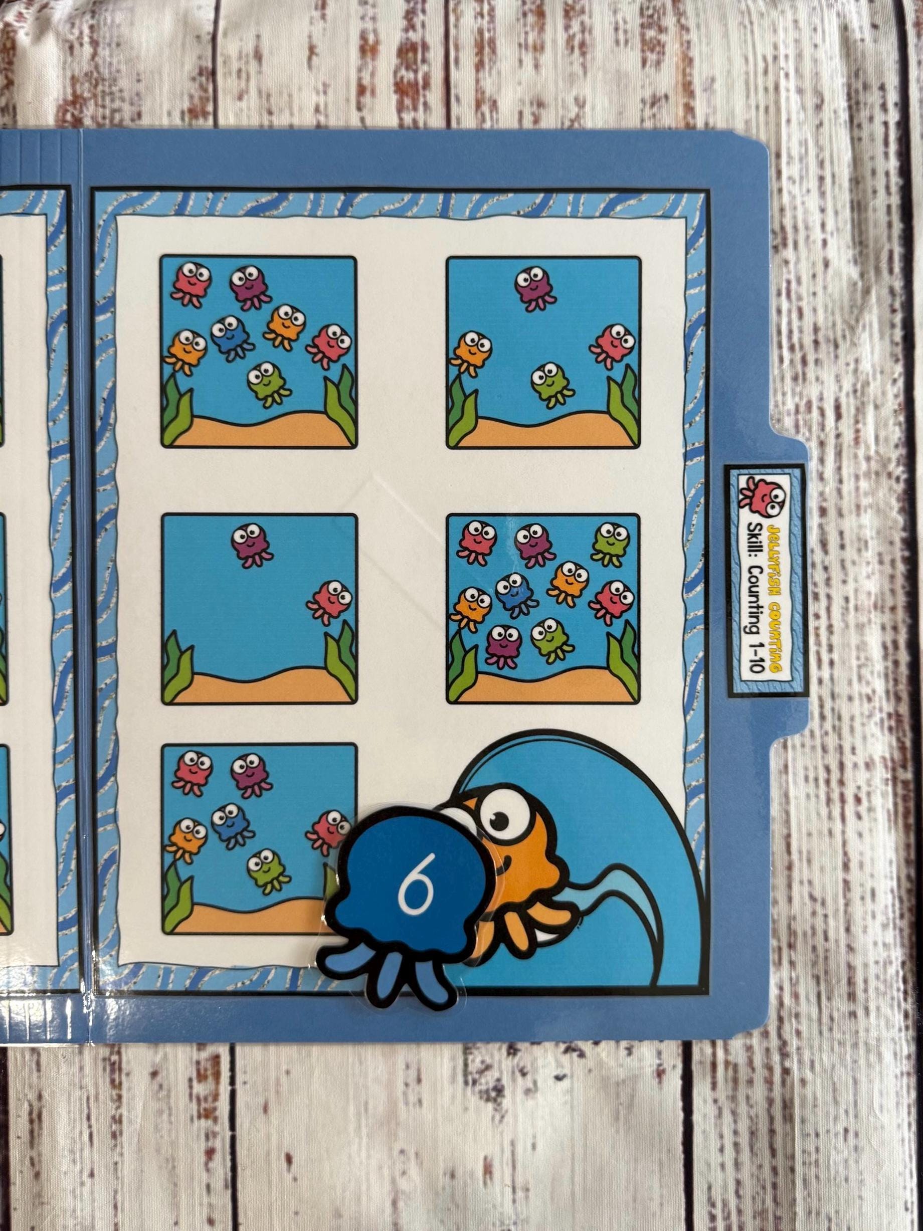 Jellyfish Counting 1-10 Math File Folder Game Center Teacher Resource ...