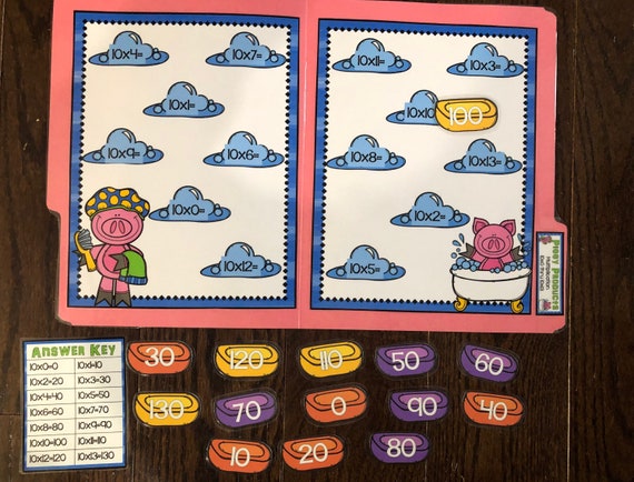Piggy Problems Math File Folder Game Center Teacher Resource | Etsy