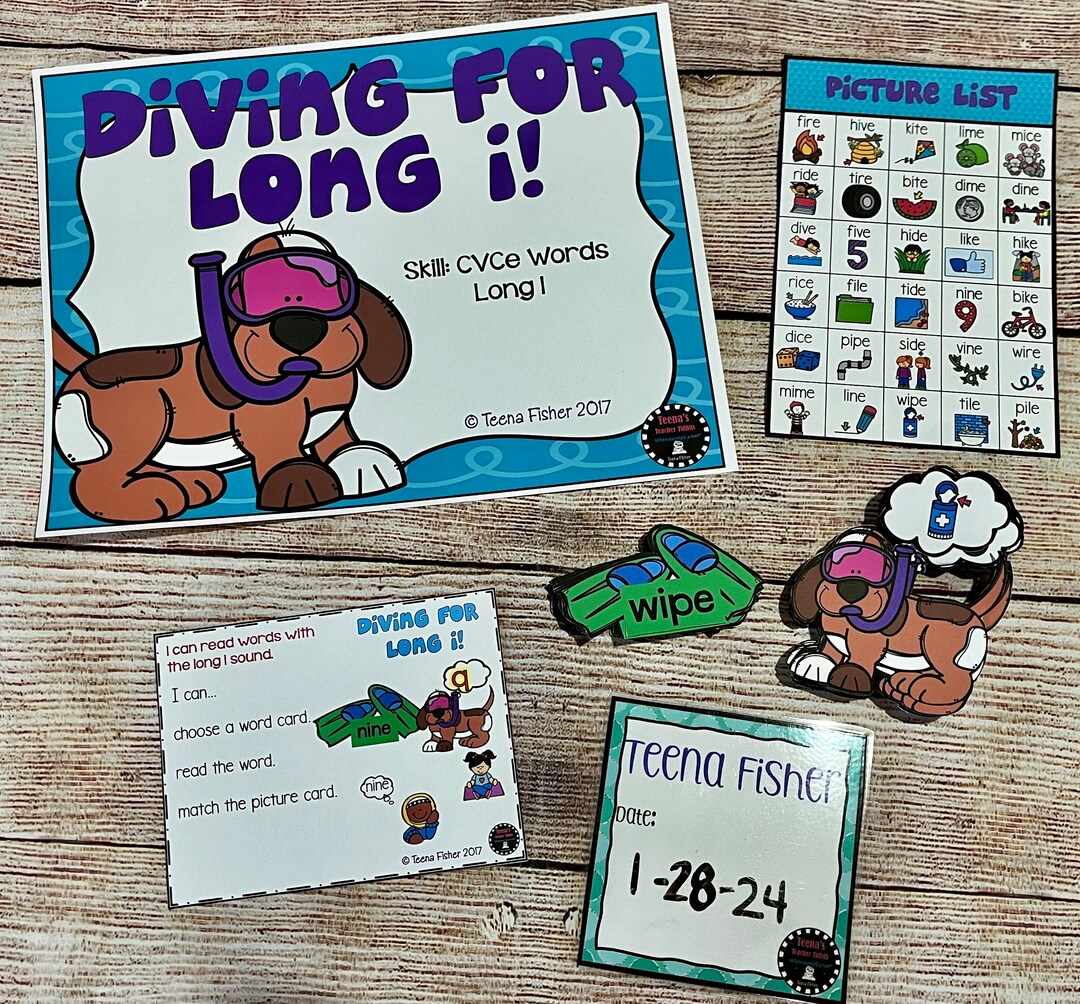 Diving for Long I Cvce Words Match Phonics Long Vowel Kindergarten ...