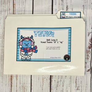 Yeti! Long Vowel A - Ai, Ay Teams Literacy Phonics File Folder Game ...