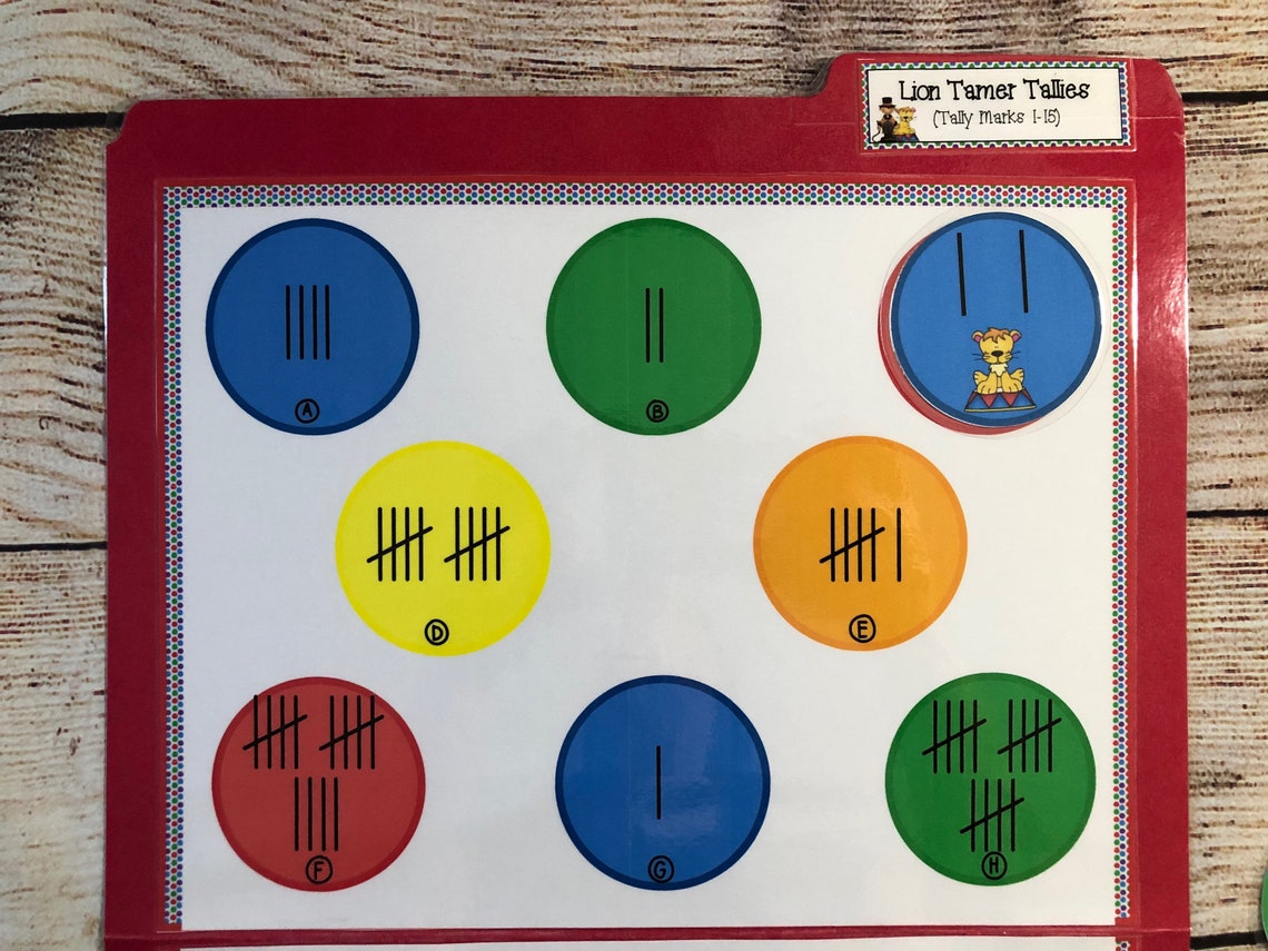 Lion Tamer Tallies Counting Tally Marks Math File Folder Game - Etsy