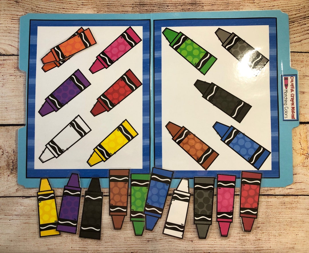 Crayon Color Match Math File Folder Game Center Teacher Resource ...