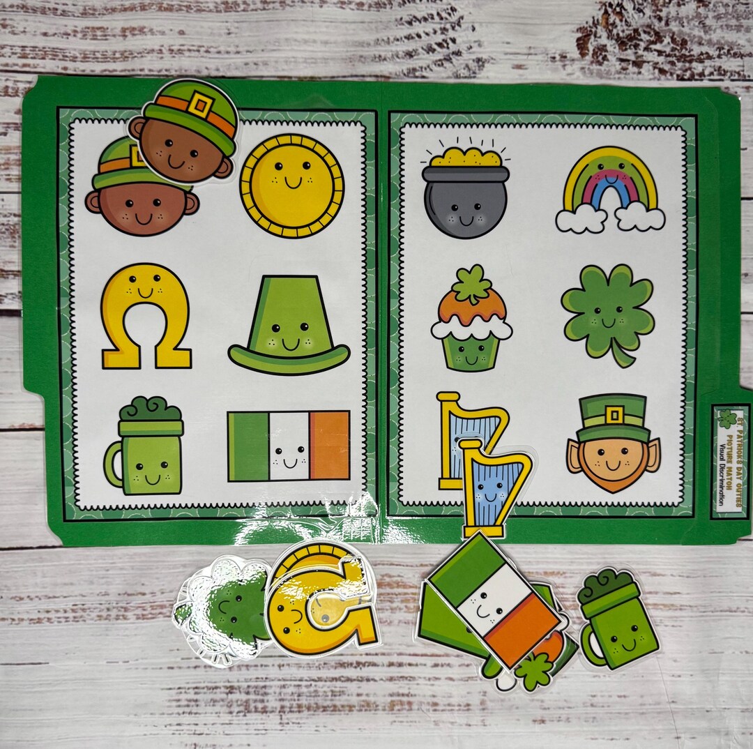 St. Patrick's Day Identical Picture Match File Folder Game Pre-k Visual ...