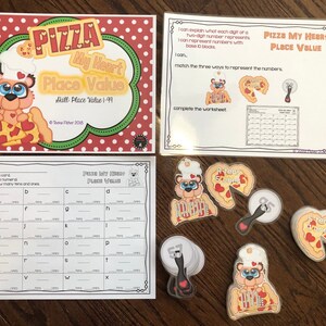 Pizza My Heart Place Value 1-99 Math First Second Grade | Etsy