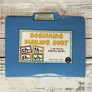 Beginning Digraph Sort File Folder Game Literacy Center Phonics ...