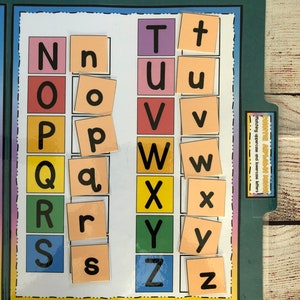 Colorful Alphabet Match File Folder Game Literacy Center Language Arts ...