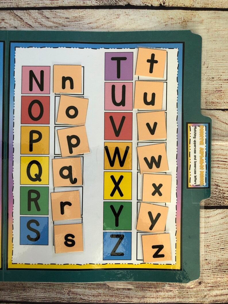 PDF Download: Colorful Alphabet Match File Folder Game Literacy Center ...