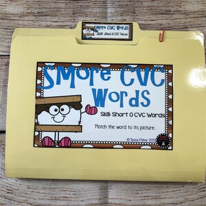 S’more CVC Words Short O Phonics File Folder Game Literacy Center ...