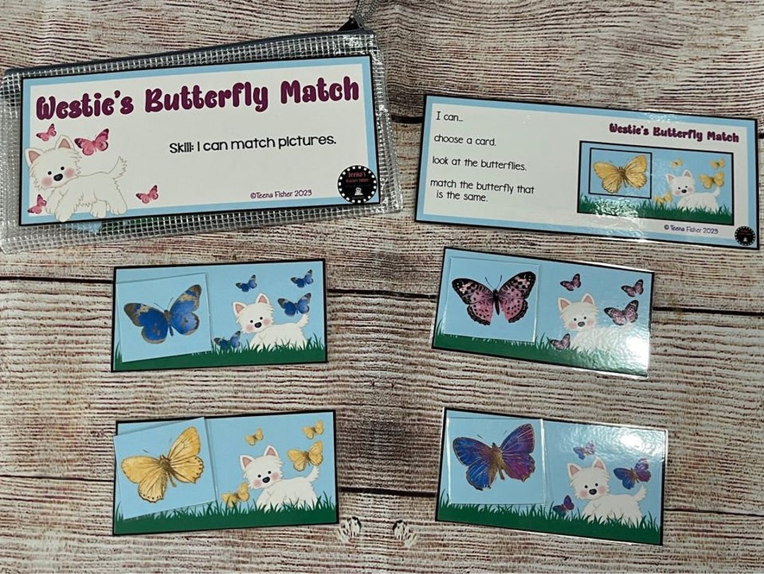 Westie's Butterfly Identical Picture Matching Visual Discrimination ...