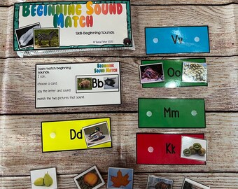Colorful Consonants Beginning Sounds Matching File Folder Game ...