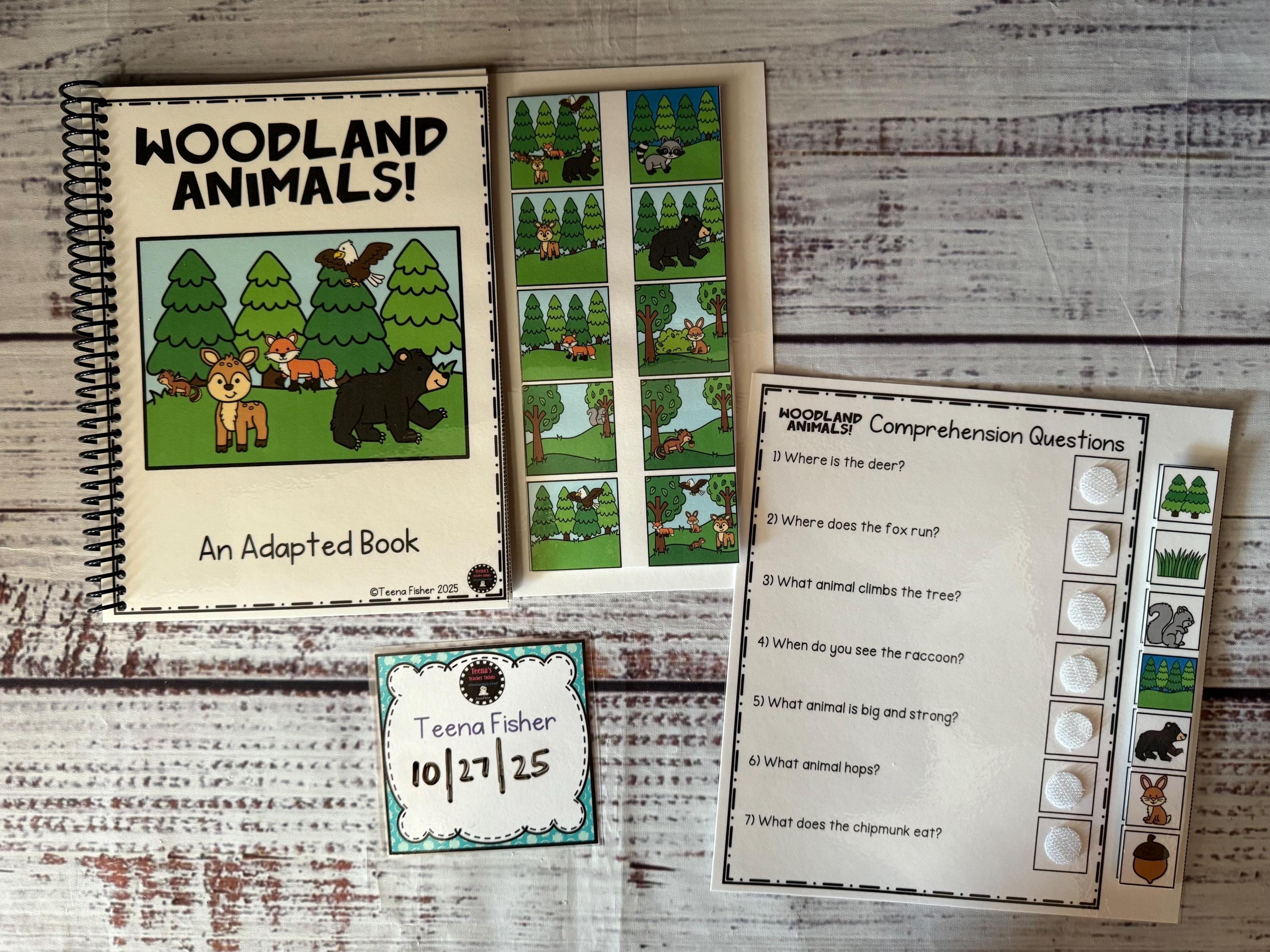 HARD COPY -woodland Animals! Adapted Book Interactive Autism Special ...