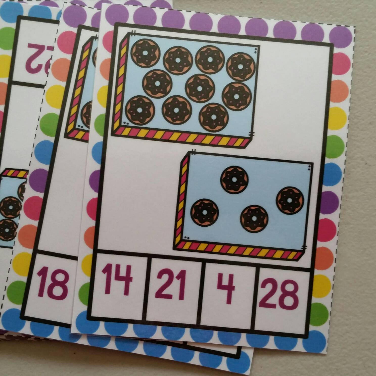 Donut Pal Counting 0-30 Clip Cards Preschool Kindergarten - Etsy