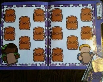 Toppings Times Math File Folder Game Center Teacher Resource | Etsy