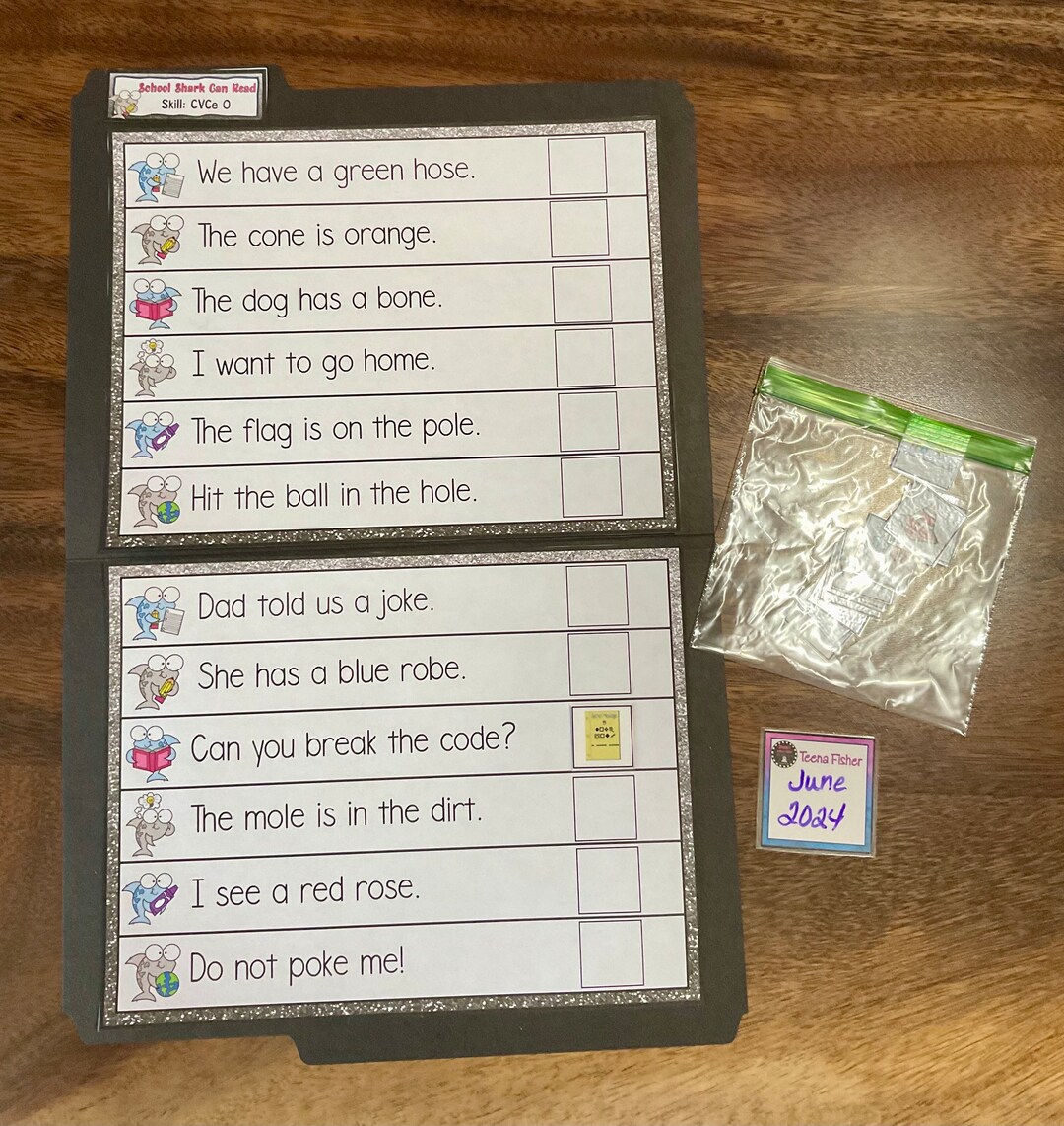 School Shark Can Read Cvce Long O Sentences Word Families Phonics Match ...