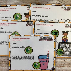 Milk & Cookies CVC Picture Word Sort Teacher Made Phonics Literacy ...