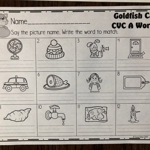 Goldfish Cat Short A CVC Word Puzzle Cards Teacher Made Phonics ...