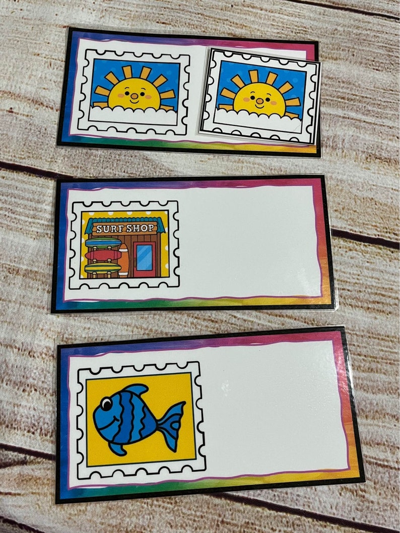 Summer Stamp Match Identical Picture Matching Visual - Etsy