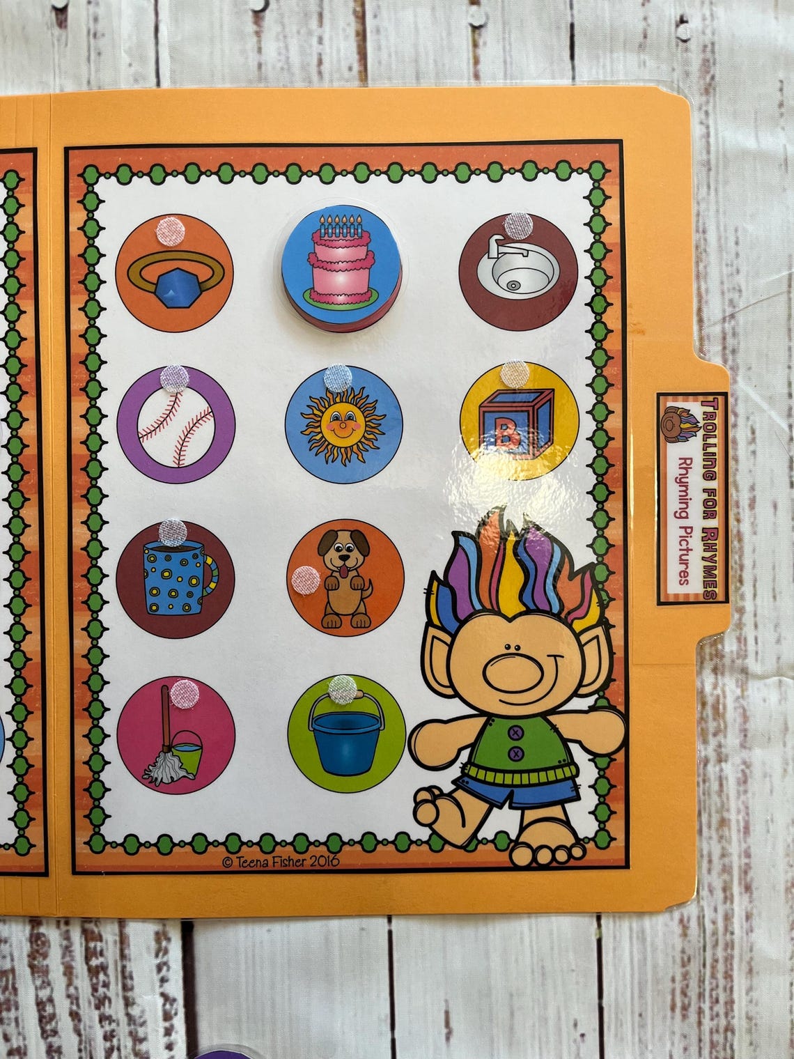 Trolling for Rhymes Phonics File Folder Game Center Teacher Resource ...