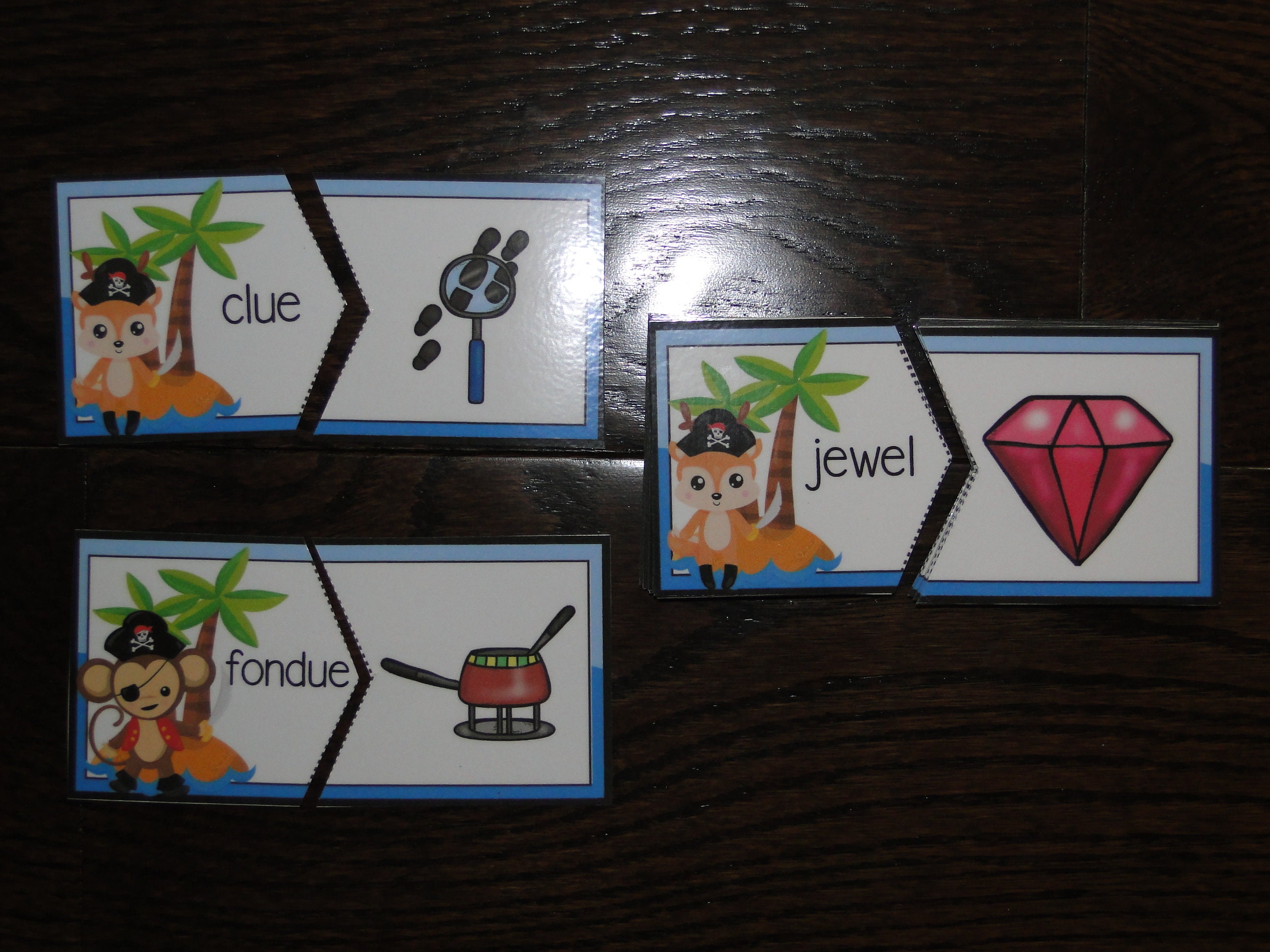 Pirate Animal Long Vowel U Teams ~ew, ~ui, ~ue Word Puzzle Cards ...