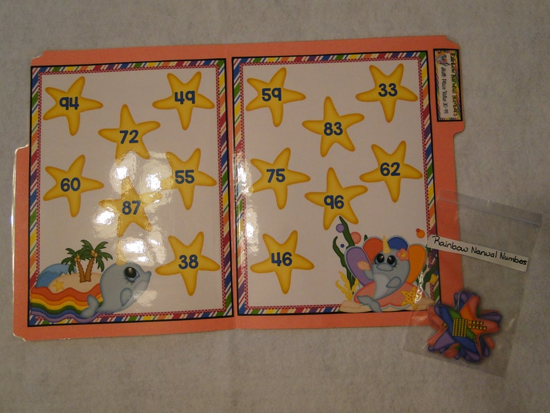 Rainbow Narwhal Teacher Made Place Value Math File Folder Game | Etsy