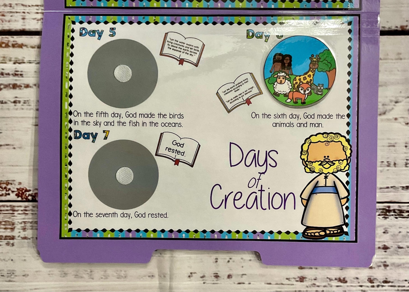 Days of Creation File Folder Game Center Teacher Resource Sunday School ...