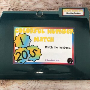 Colorful Number Match Math File Folder Game Center Teacher Resource ...