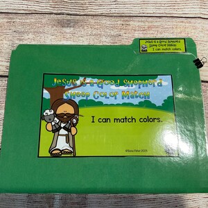 Jesus Good Shephard Sheep Color Match File Folder Game Center Teacher ...
