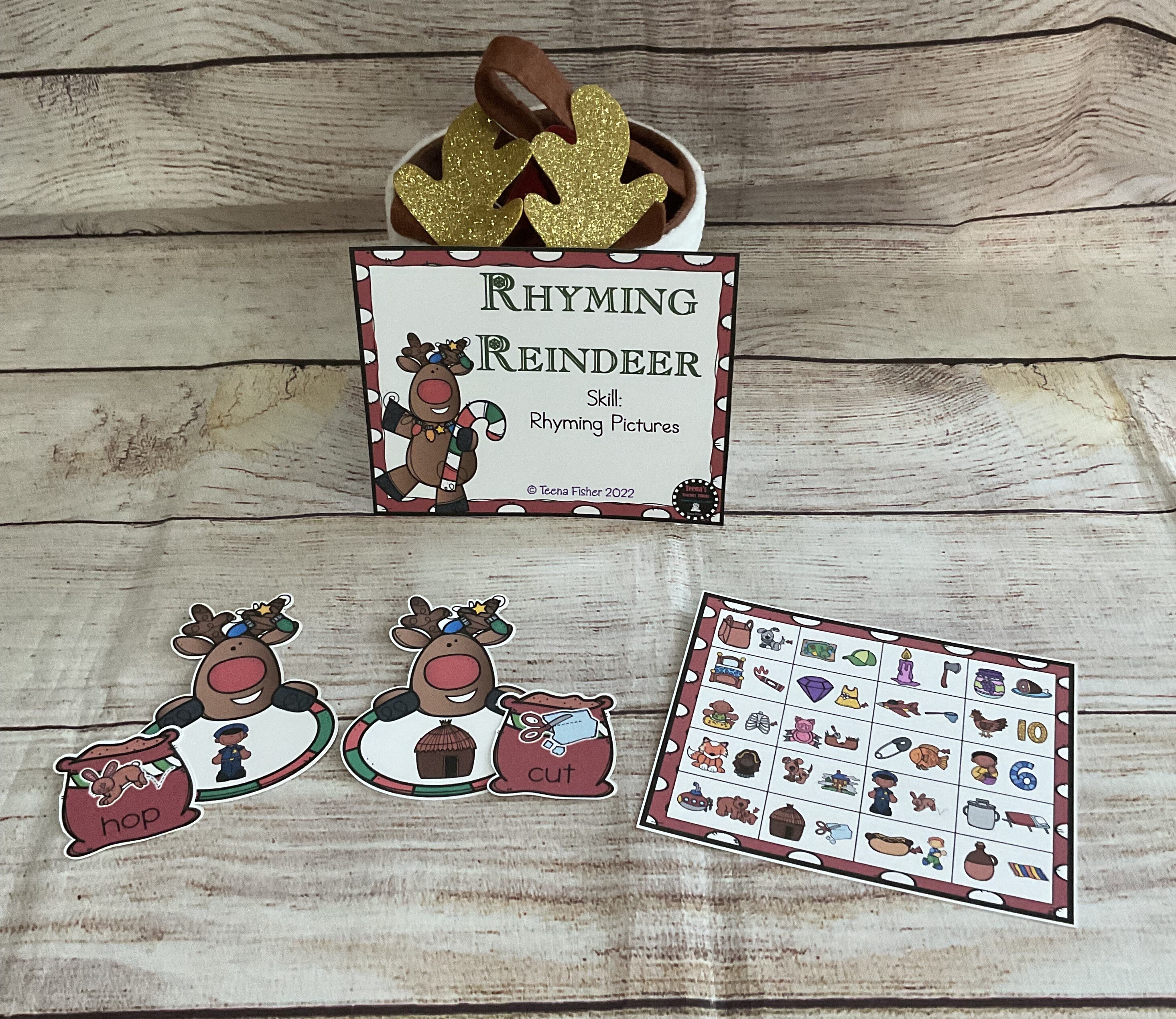 Rhyming Pictures Matching Activity Literacy Phonics Preschool ...