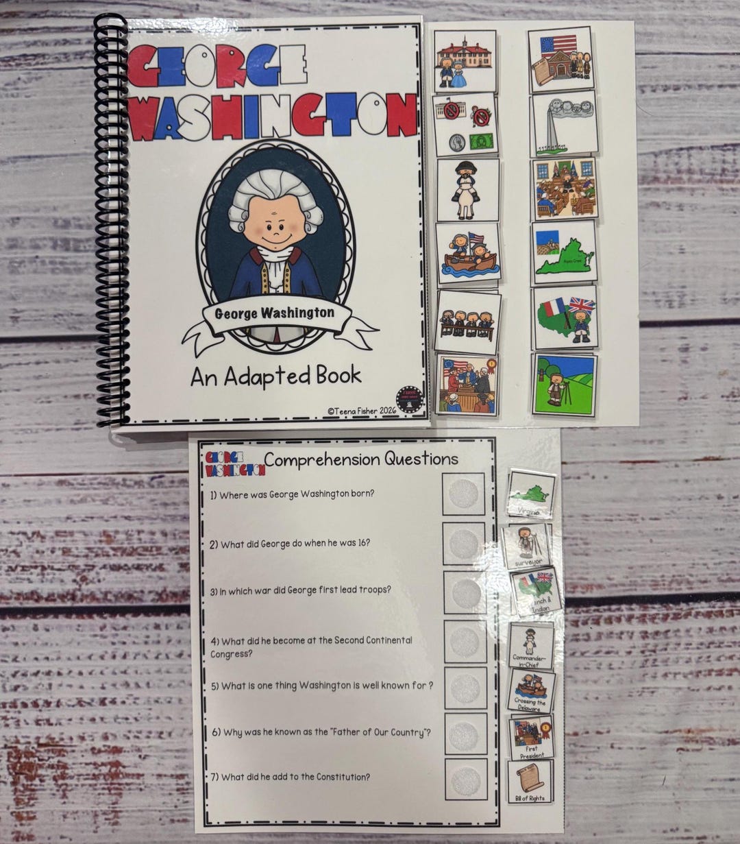 HARD COPY - George Washington Adapted Book Interactive Autism Special ...