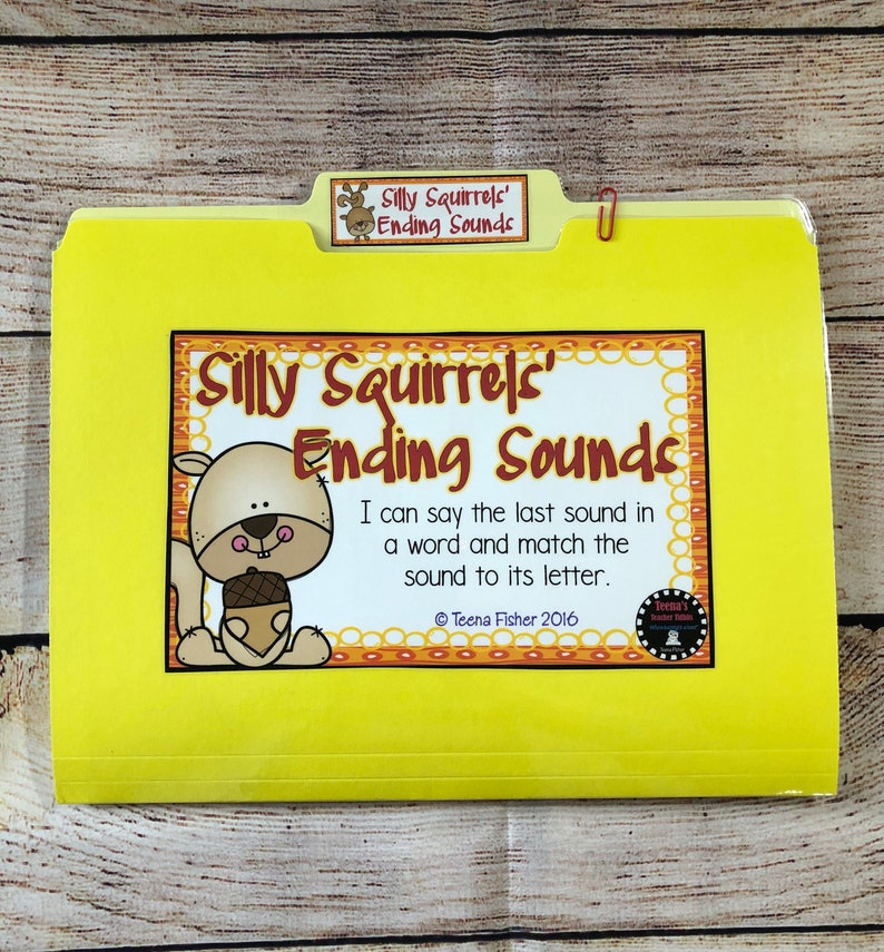 Teacher Made Silly Squirrel Ending Sounds File Folder Game - Etsy