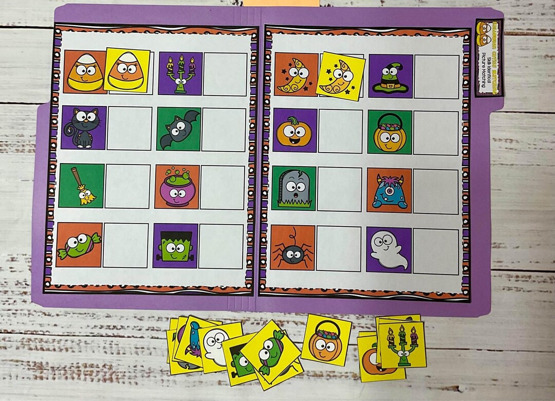 Halloween Cuties-identical Picture File Folder Game Kindergarten ...