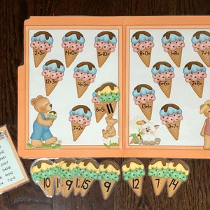 Acorn Addition Math File Folder Game Center Teacher Resource Fall First ...