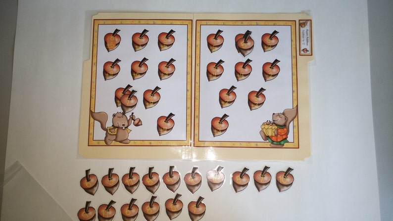 Acorn Addition Math File Folder Game Center Teacher Resource | Etsy