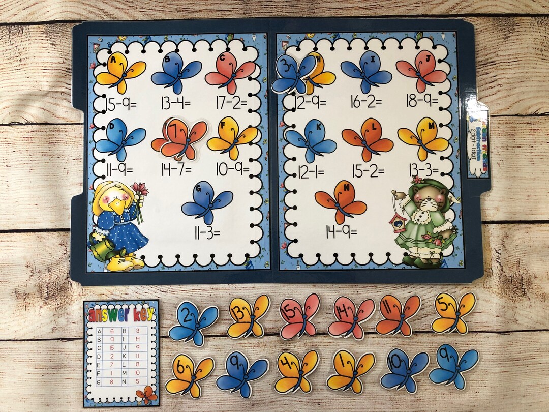 Buy Garden Friends Subtraction 2 Digit - 1 Digit Teacher Made Math File ...