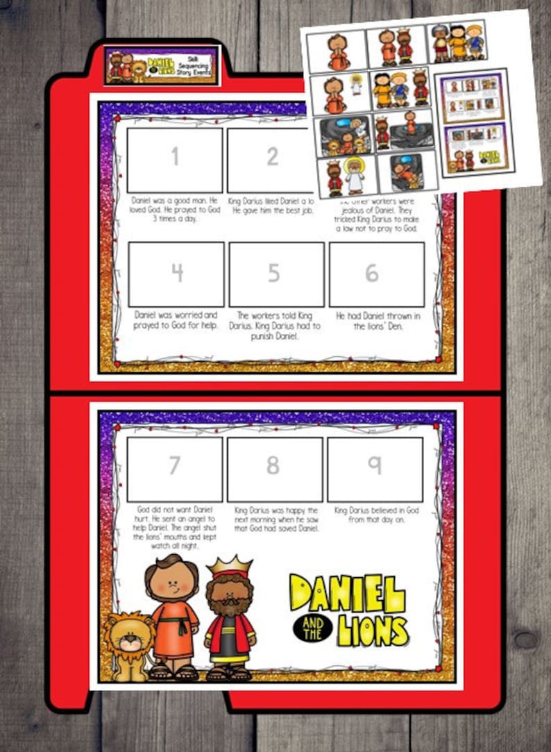 PDF VERSION Daniel and the Lions Den Sequencing File Folder Game Center ...