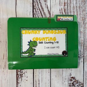 Chunky Dinosaur Counting 1-10 Math File Folder Game Center Teacher ...
